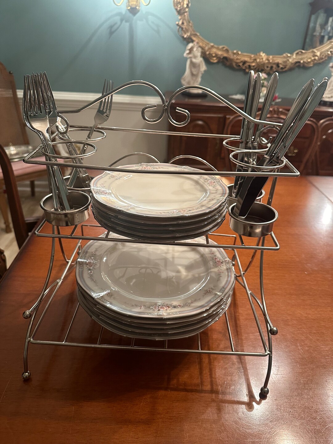 Vintage Silver Plate Two Tier Buffet Set - Etsy