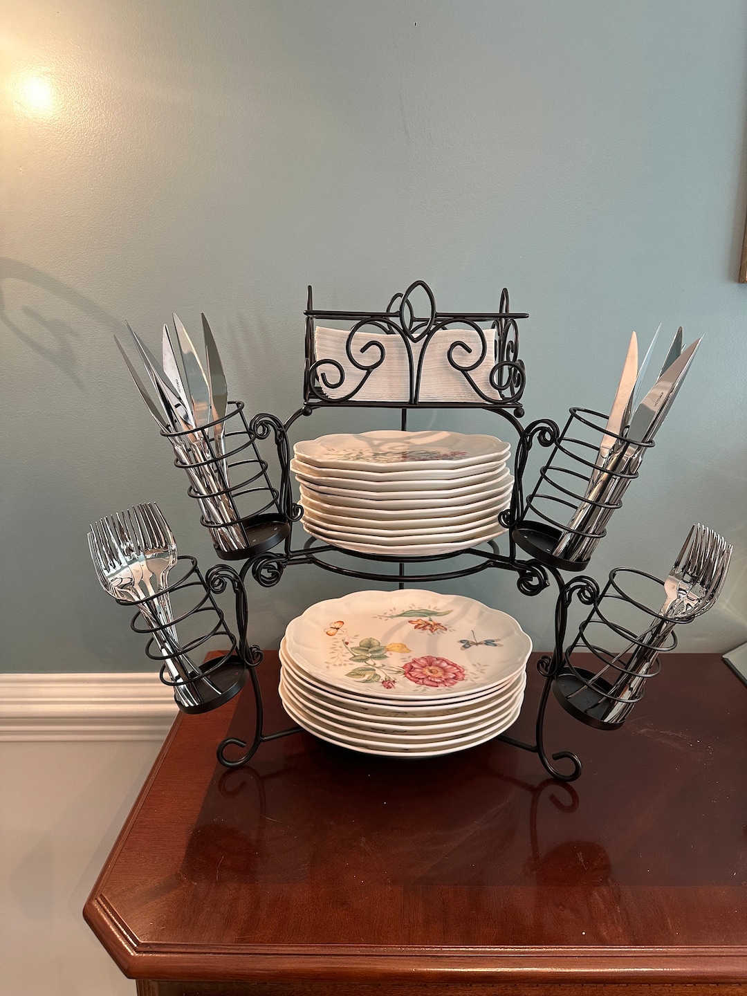 7 Piece Stack Serve Buffet Caddy Organizer With Scroll Design. - Etsy