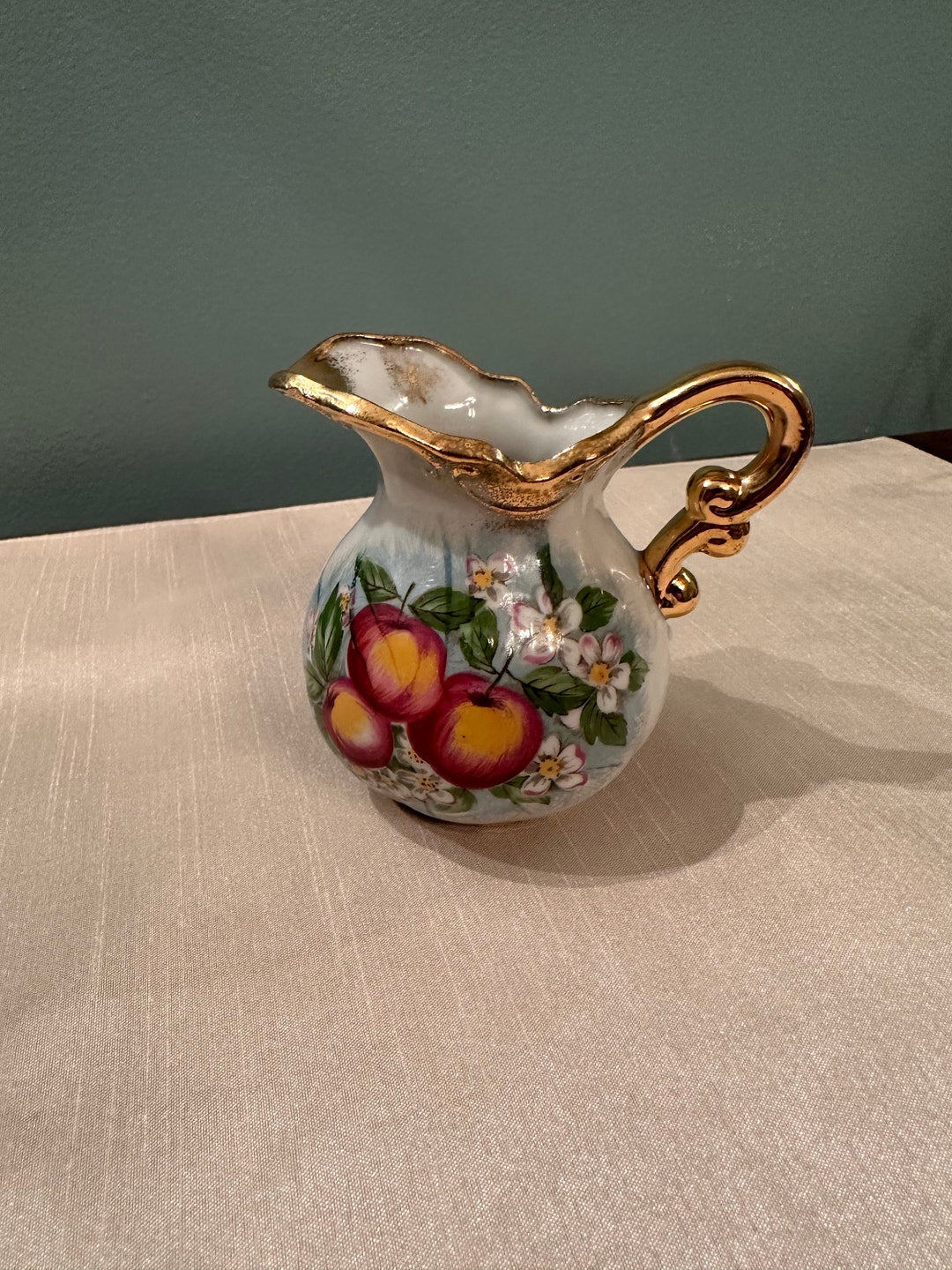 Vintage Royal Crown Apple Blossom Creamer - Etsy