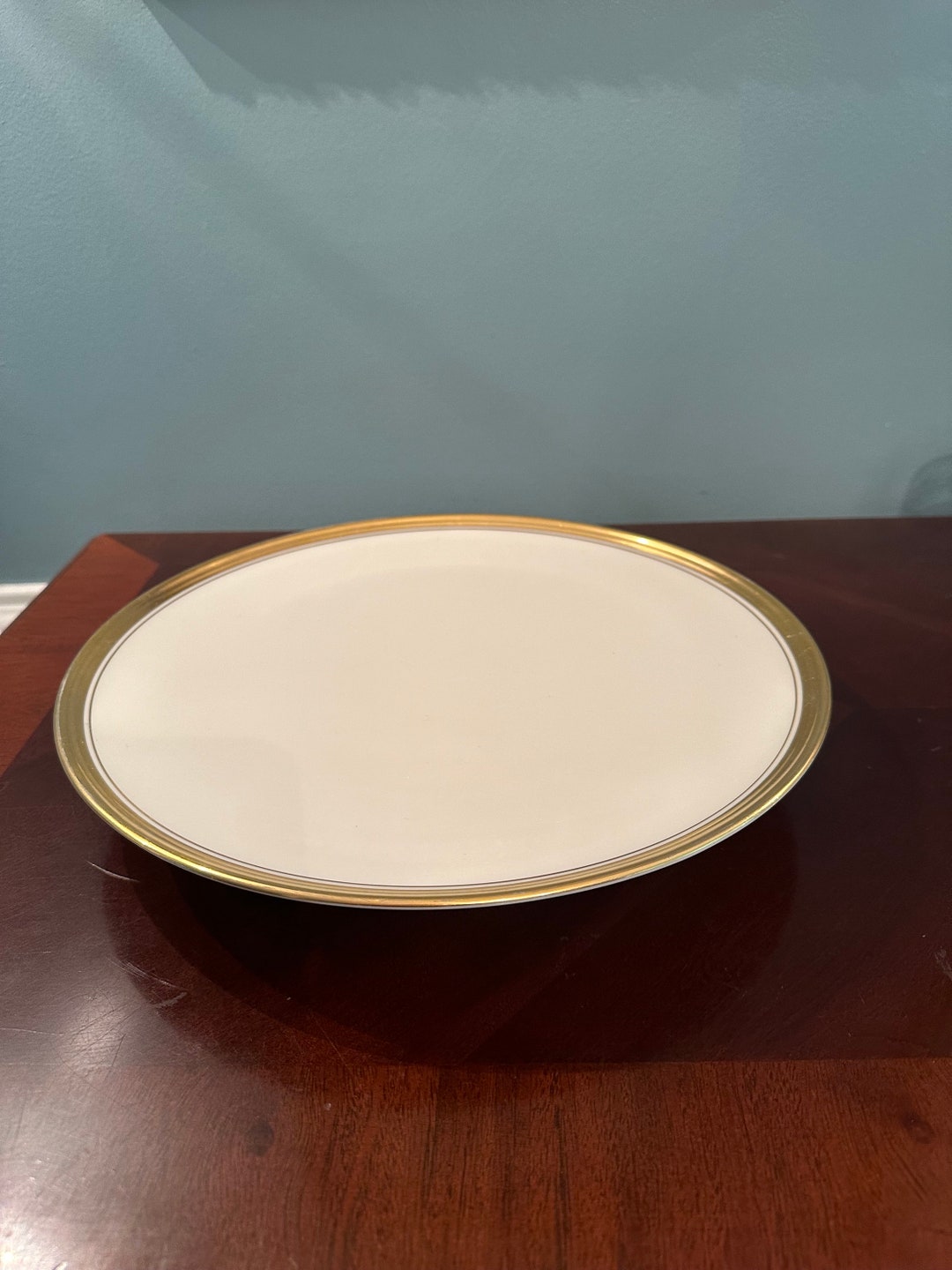 Lenox 12” Footed Cake Plate Cream Hand Decorated 24 K Gold. - Etsy