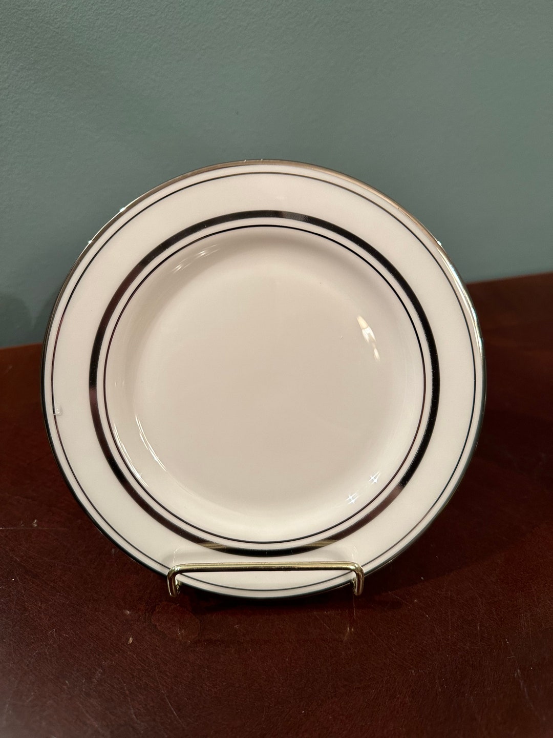 Kate Spade Library Lane Platinum Bread/ Butter Plate - Etsy