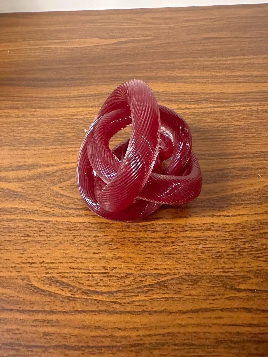 Murano Ribbed Dark Red Glass Twisted Rope Knot Paperweight - Etsy