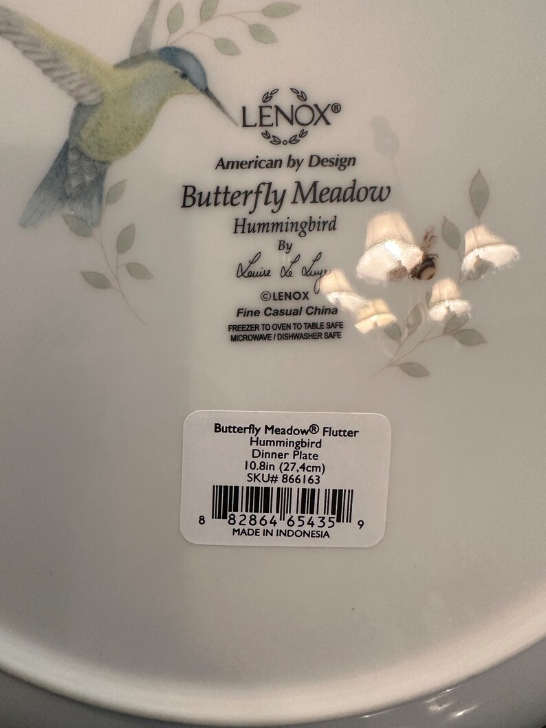 Lenox Butterfly Meadow Flutter hummingbird dinner Plate - Etsy