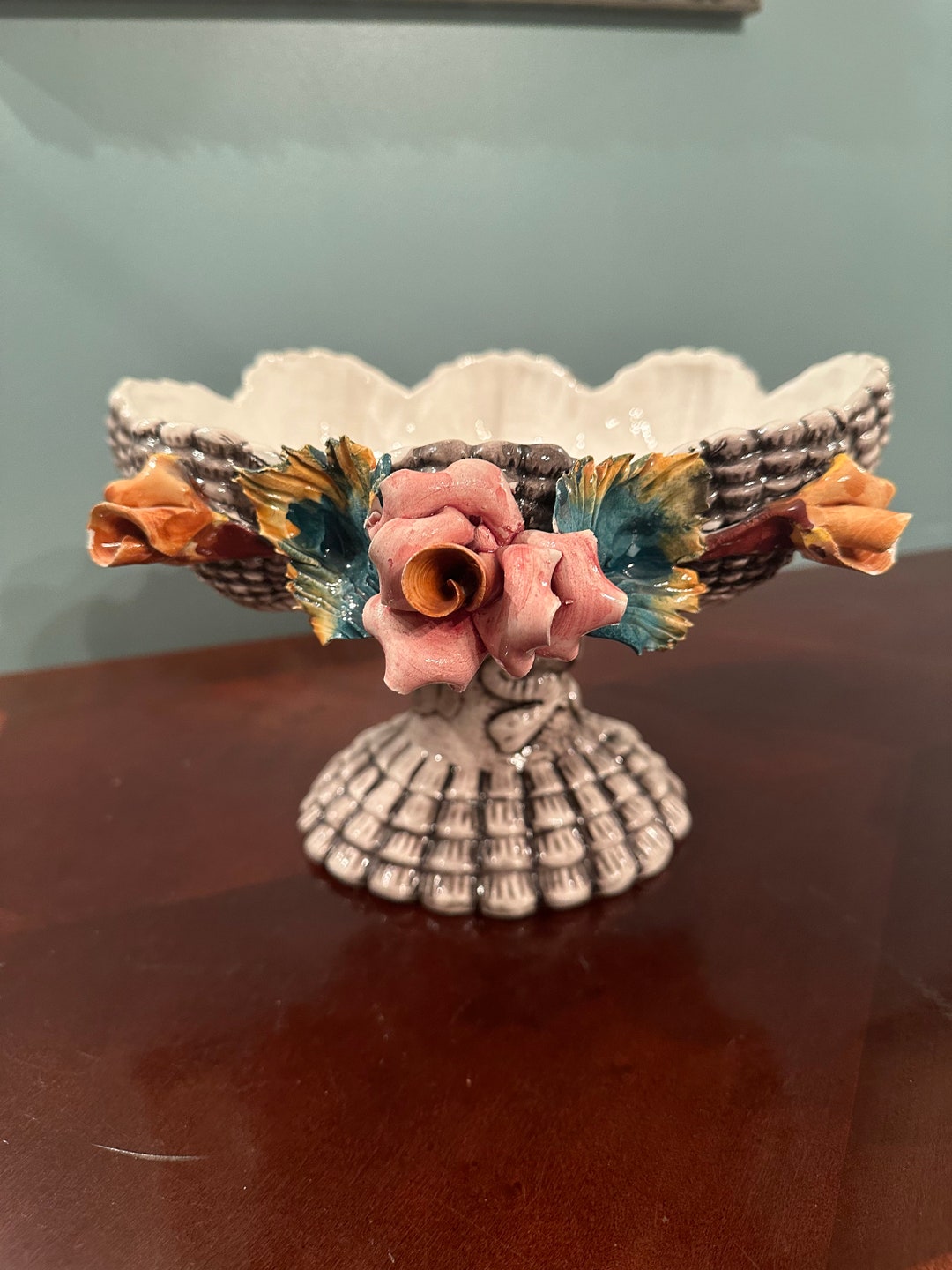 Capodimonte Footed Pedestal Centerpiece Bowl - Etsy