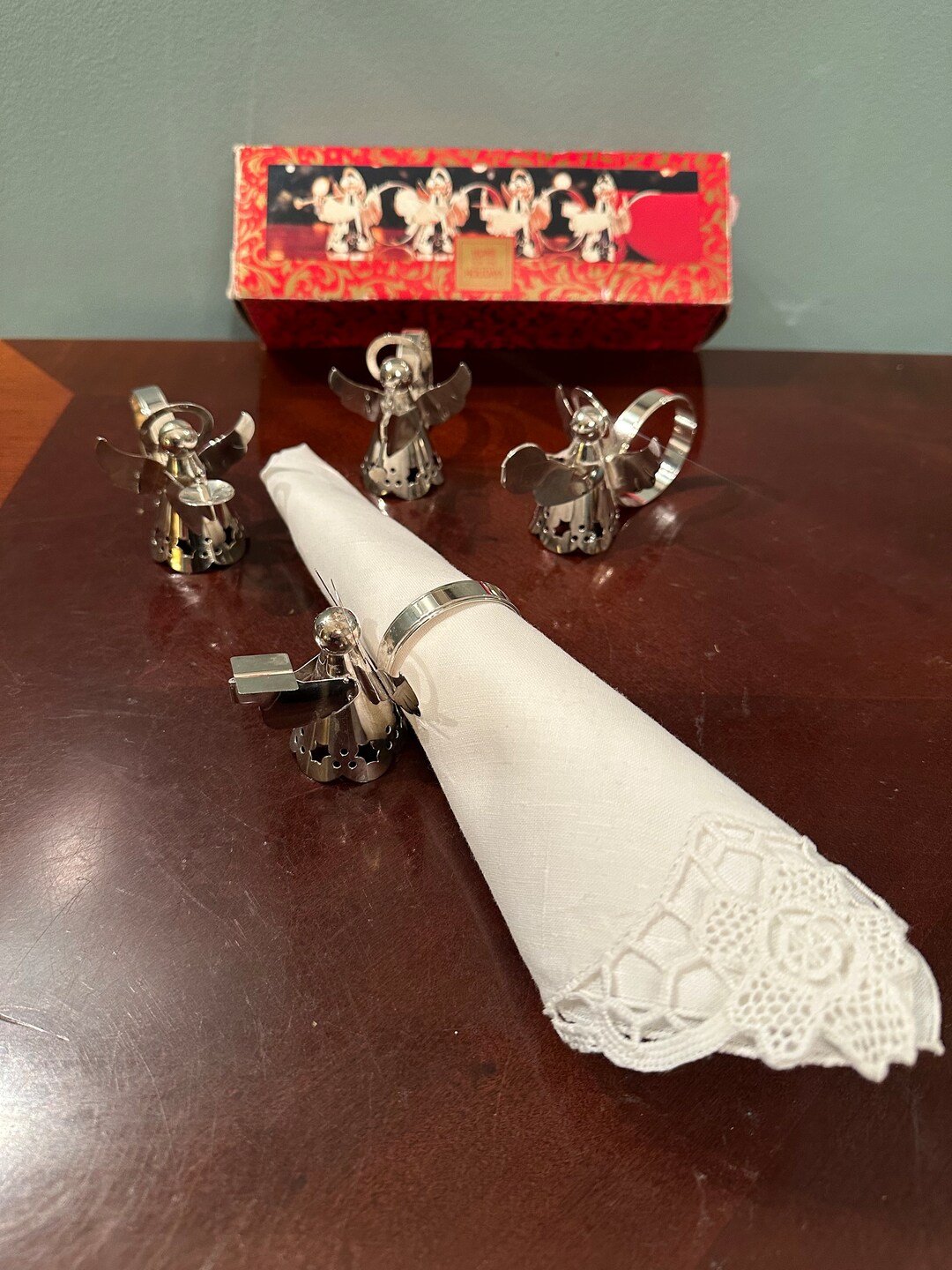 Vintage Home for the Holidays Silver Plate Angels Napkin Holders - Etsy