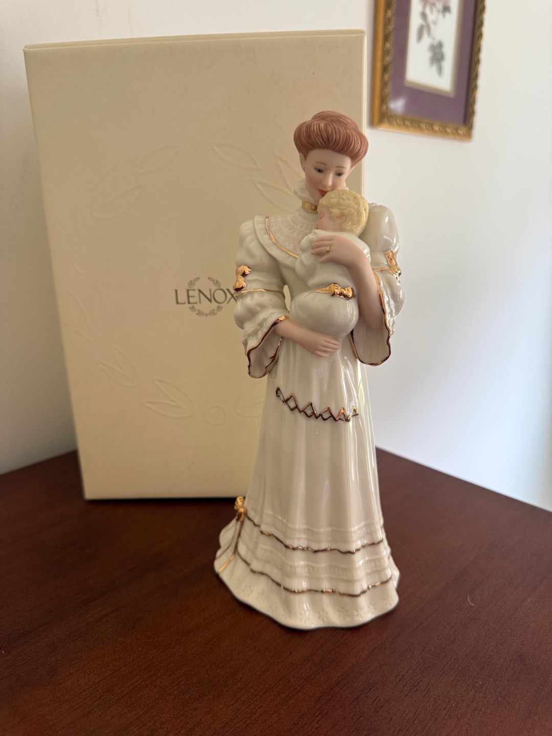 Lenox “A Time to Cherish” Mother & Child Porcelain Figurine With 24k ...