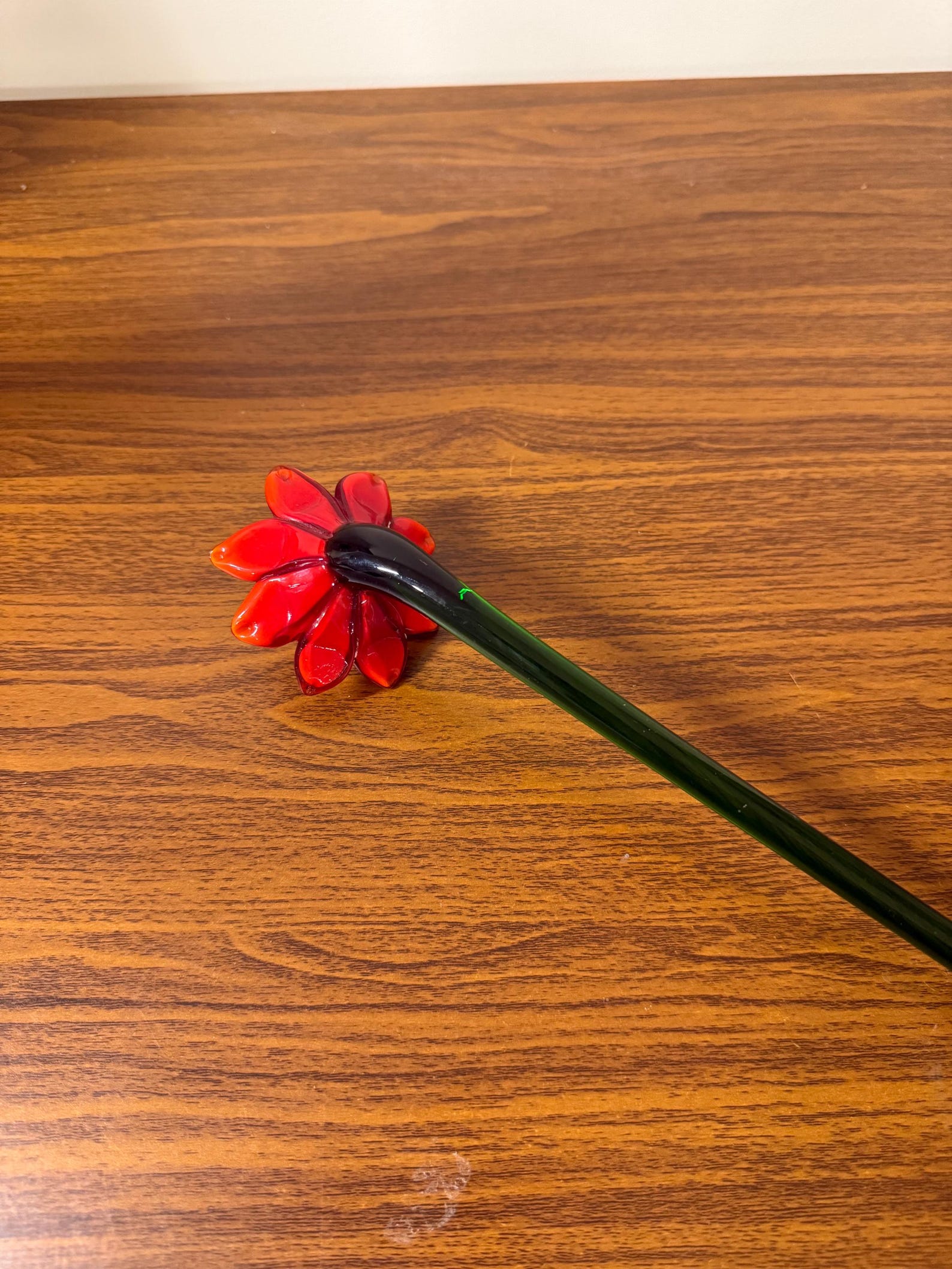 Hand Blown Murano Glass Style Red Glass Flower - Etsy
