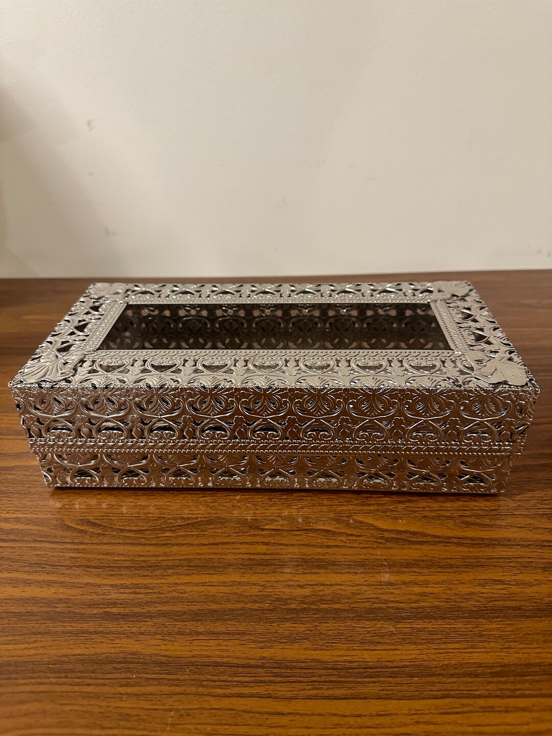 Vintage Brass Filigree Ornate Tissue Box Hollywood Regency Style - Etsy