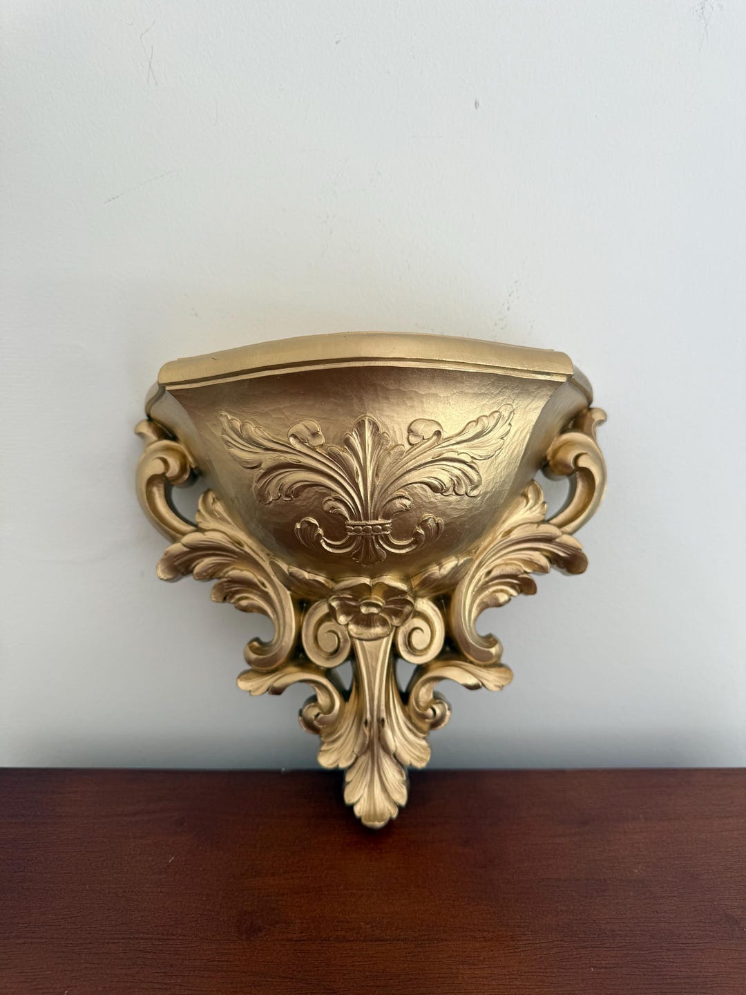 Vintage Homco Hollywood Regency Gold Wall Plante / Wall Shelf - Etsy