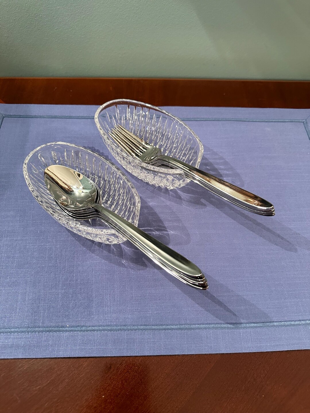 Princess House Highlights Lead Crystal Utensil Holder Set of 2 - Etsy