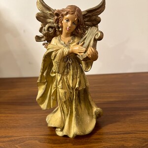 Vintage Italian Harp Playing Angel Figurine. - Etsy