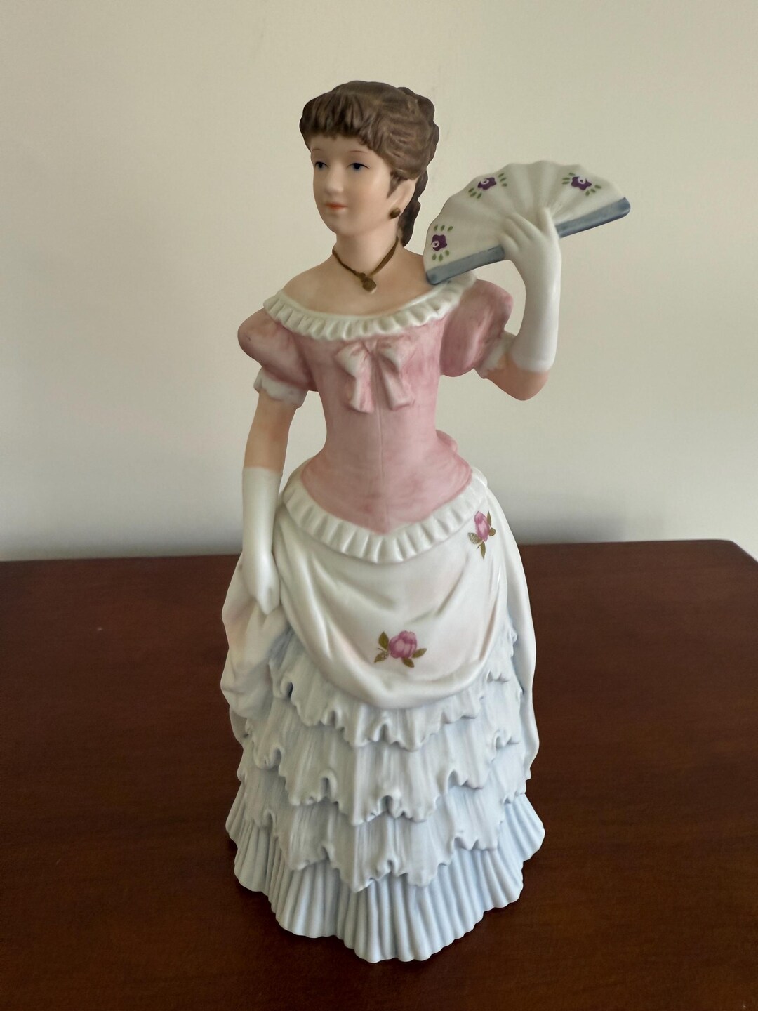 Vintage Homco #1421 Porcelain Lady Fan Figurine. - Etsy