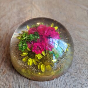Vintage Neon Dried Flowers Half Sphere Resin Suncatcher Paperweight - Etsy