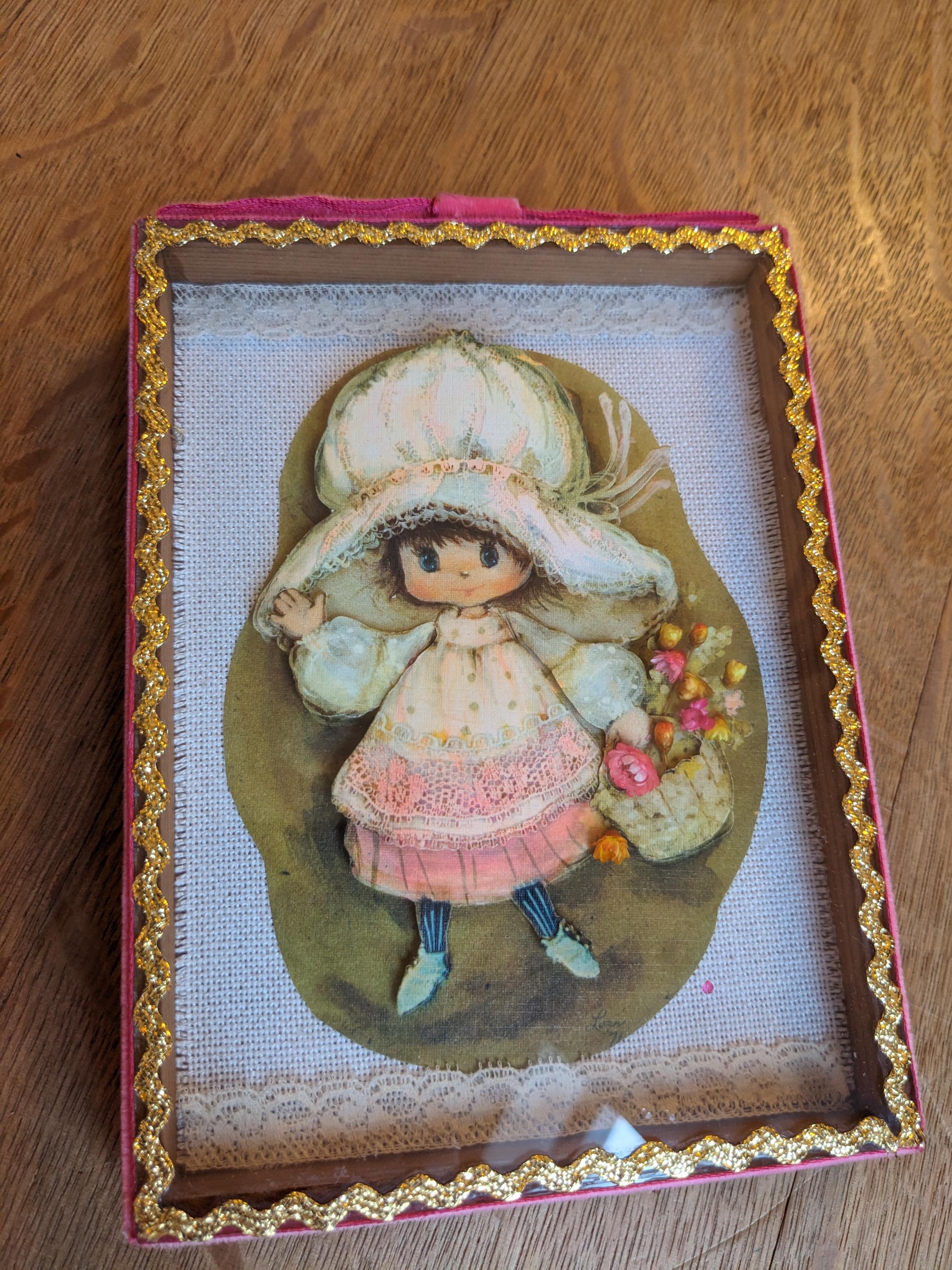 Vintage Hallmark Merry Mary 3D Paper Art Pink Shadowbox Frame Set of 2 ...