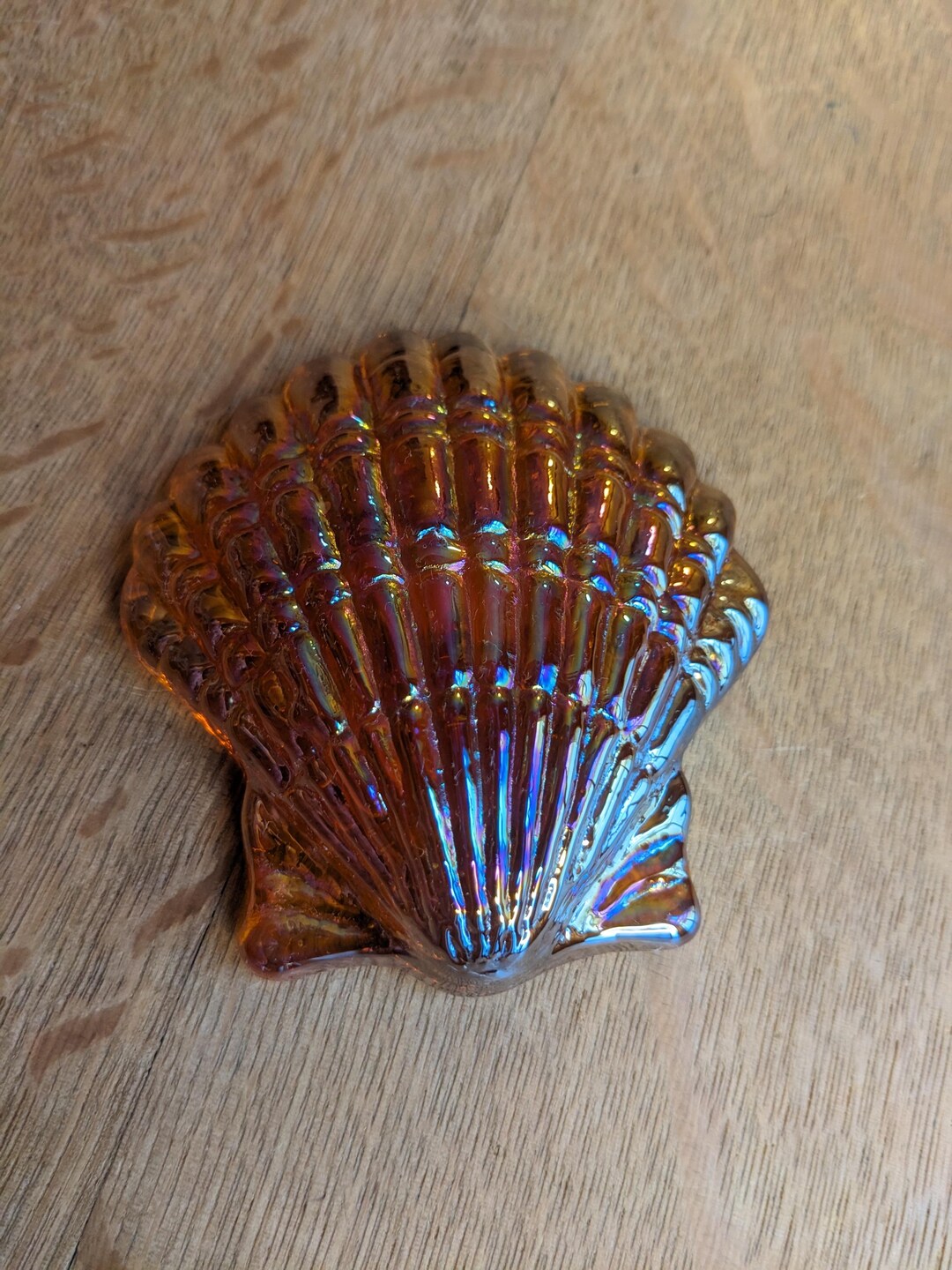 Vintage Orange Carnival Glass Clam Sea Shell Paperweight - Etsy