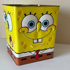 Vintage Spongebob Squarepants Metal Trash Can, Kids Playroom Decor - Etsy