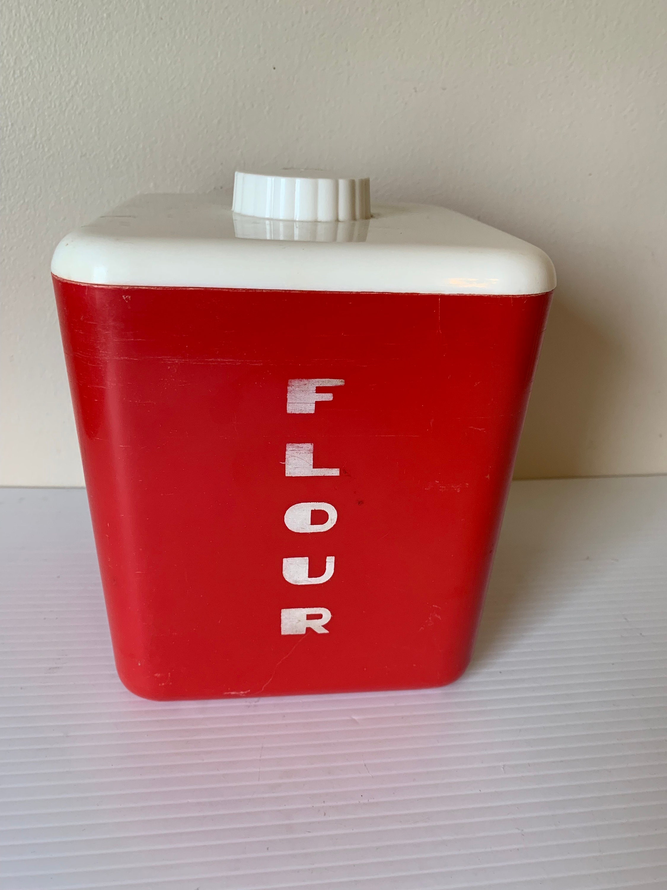 Retro 1950s Red Lustro Ware Canisters: Complete Set of 4 Flour, Coffee ...