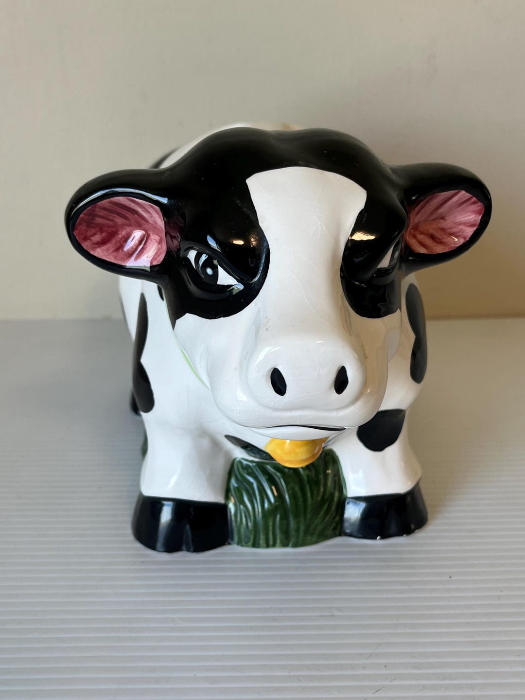 Vintage Cow Ceramic Cookie Jar, Cookie Jar, Farmhouse Kitchen Decor ...