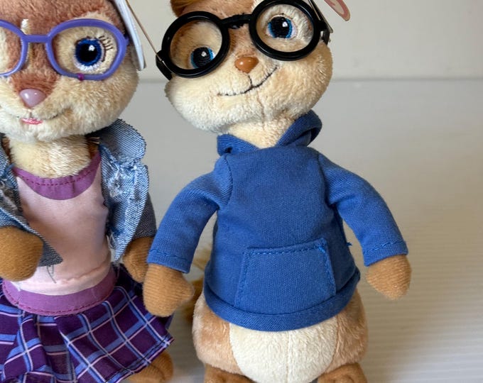 Jeanette and Simon Ty Beanie Baby Set, Alvin and the Chipmunks Plush ...