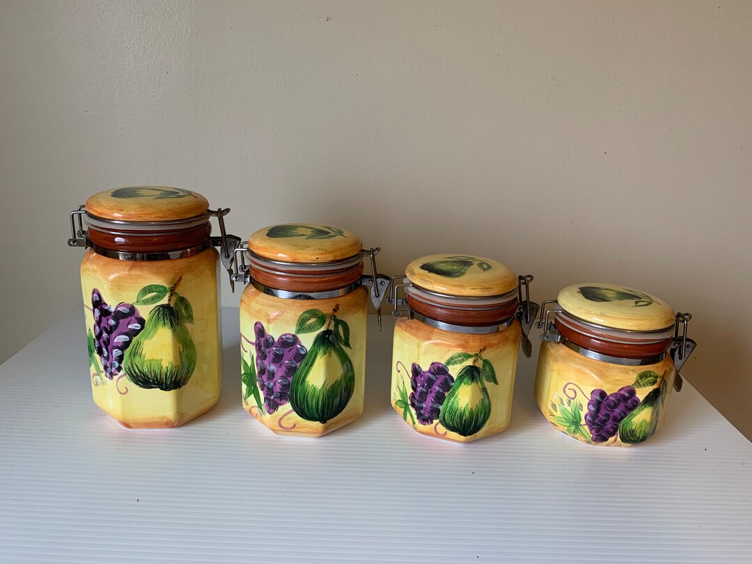 Vintage Mayfair and Jackson Canister Set of 4: Seal Tight Pears and ...