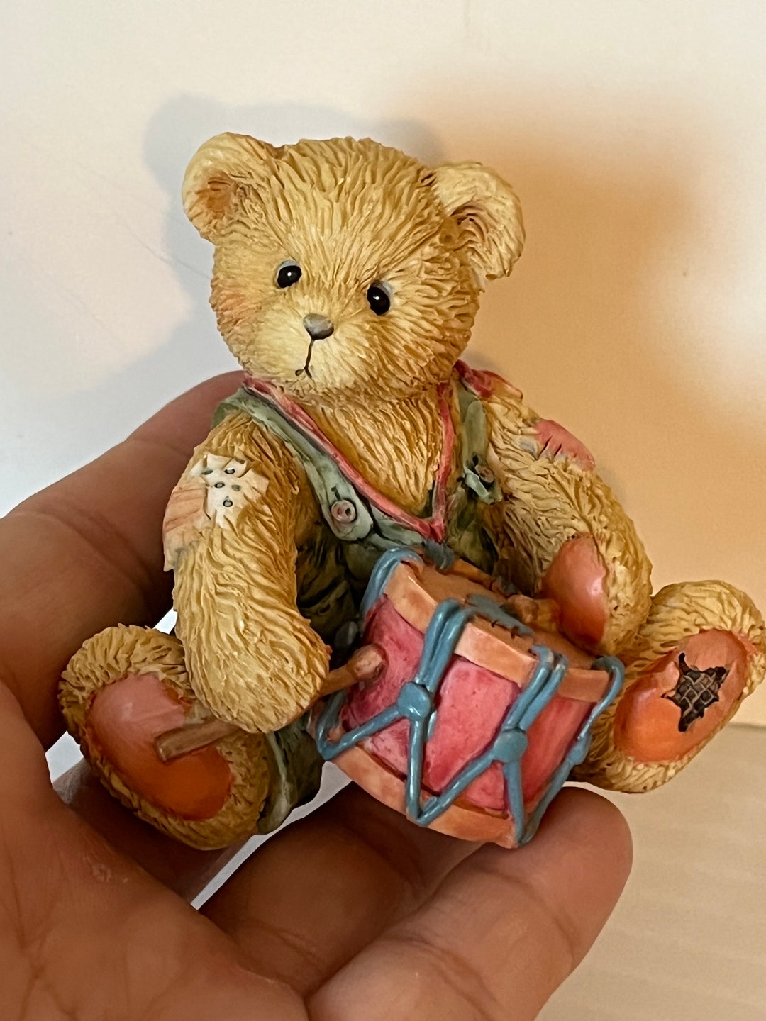 Enesco Cherished Teddies Ronnie Drummer Figurine, 1994 Vintage Bear - Etsy