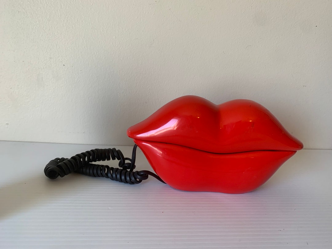 AS IS NO Cord Lip Phone Red, Retro Home Telephone, Novelty Phone ...