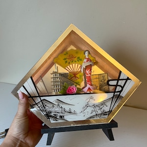 Retro Geisha Girl Shadow Box Plastic Diorama Lamp, Accent Lamp TV Lamp ...