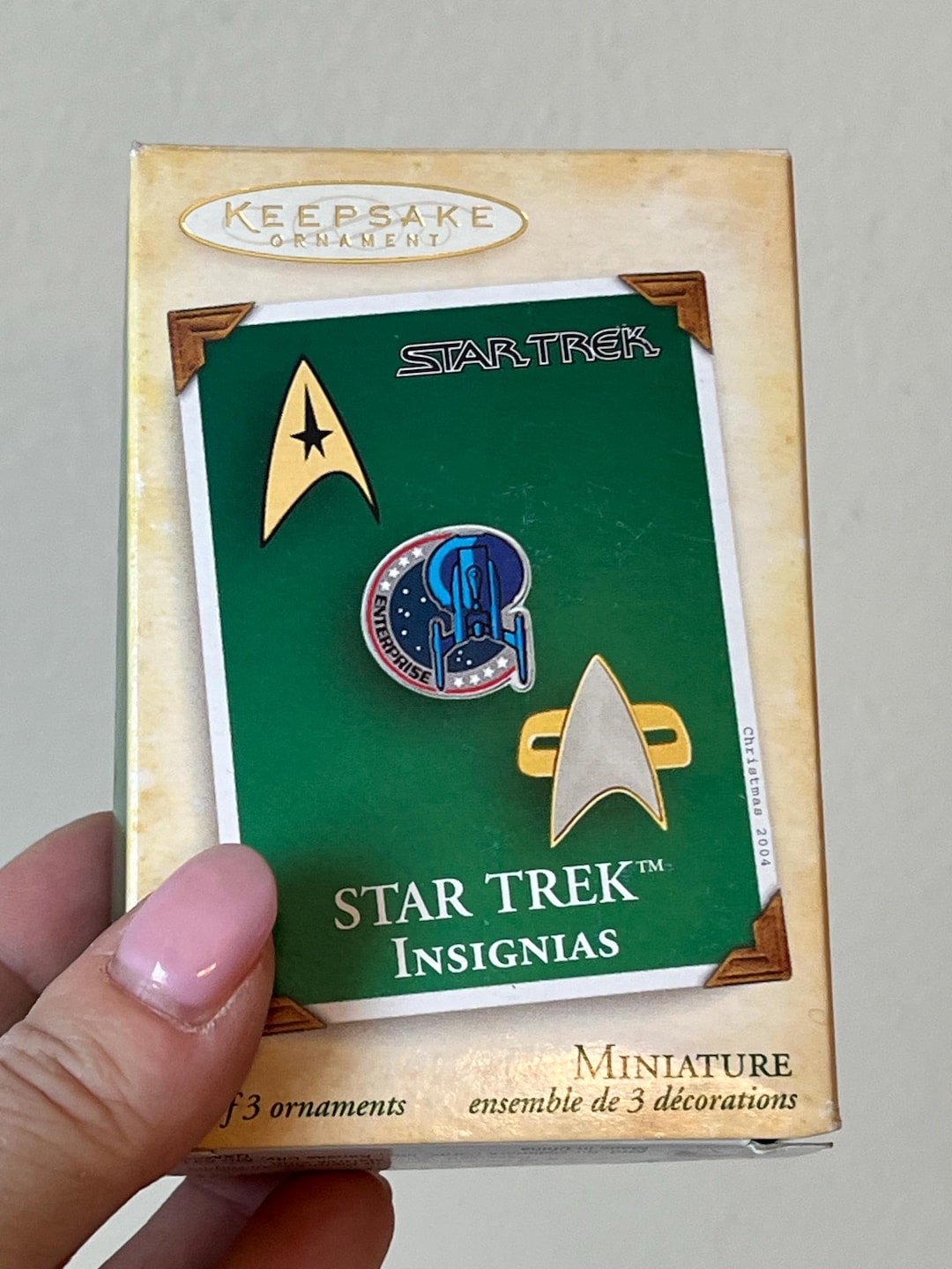 Star Trek Insignia Mini Ornaments Set of 3, Hallmark Keepsake 2004 ...