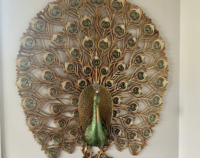 Vintage Large Plastic Peacock Bird Wall Decor by Burwood Prod. Co USA ...