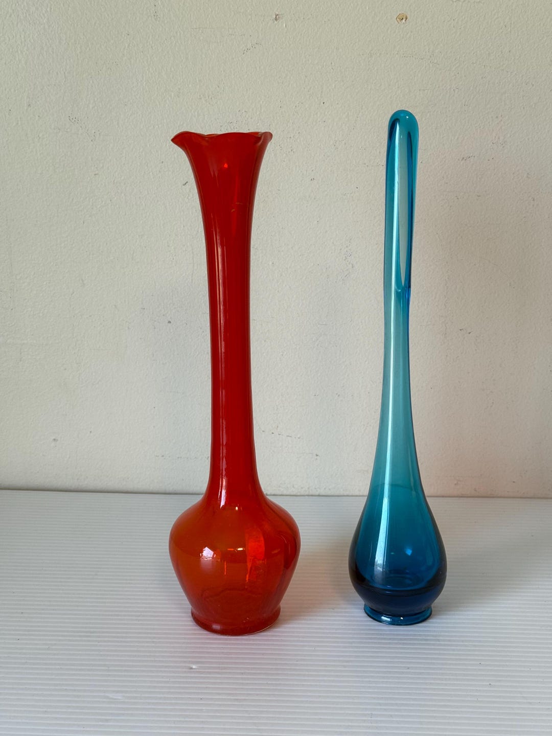 Vintage Viking Swung Vases, Tall Slender Vase Pair, Mid-20th Century ...