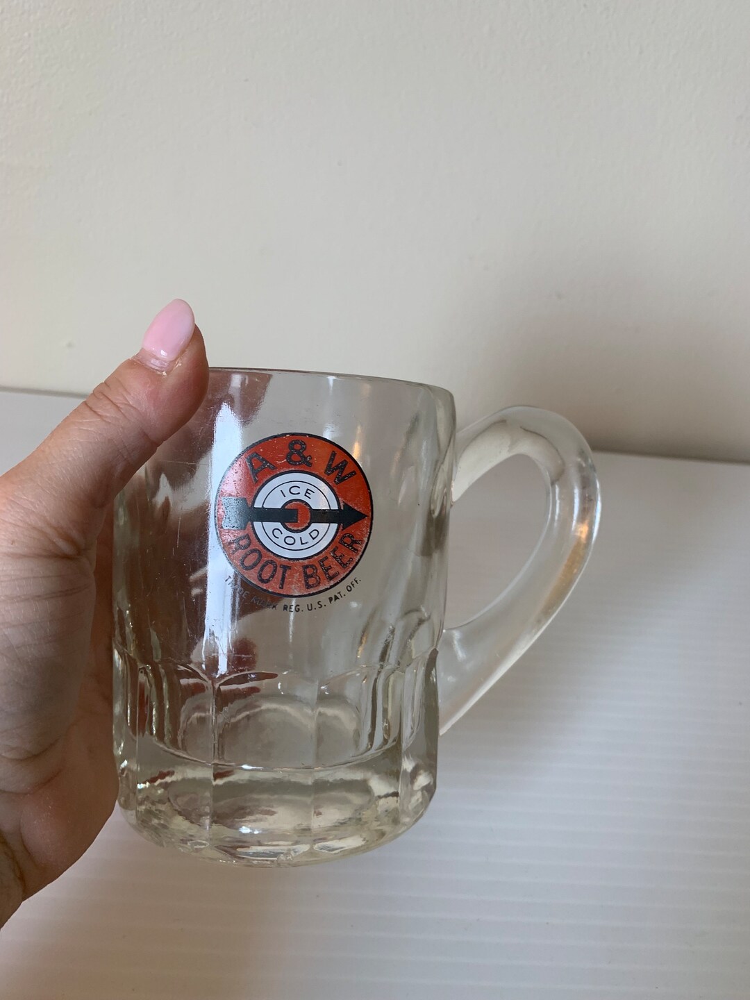 Classic A&W Root Beer Glass Mug With Vintage Red and Black Bulls Eye ...