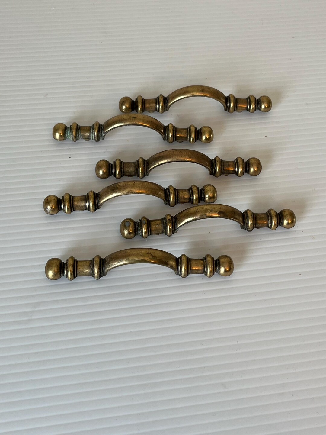 6 Vintage Brass Drawer Pulls, Gold Tone Cabinet Handles, 5 Inch - Etsy