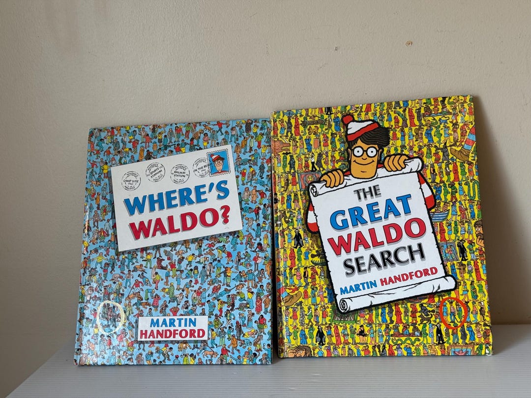 Where's Waldo Book Pair, Vintage Puzzle Books, Classic Children's ...