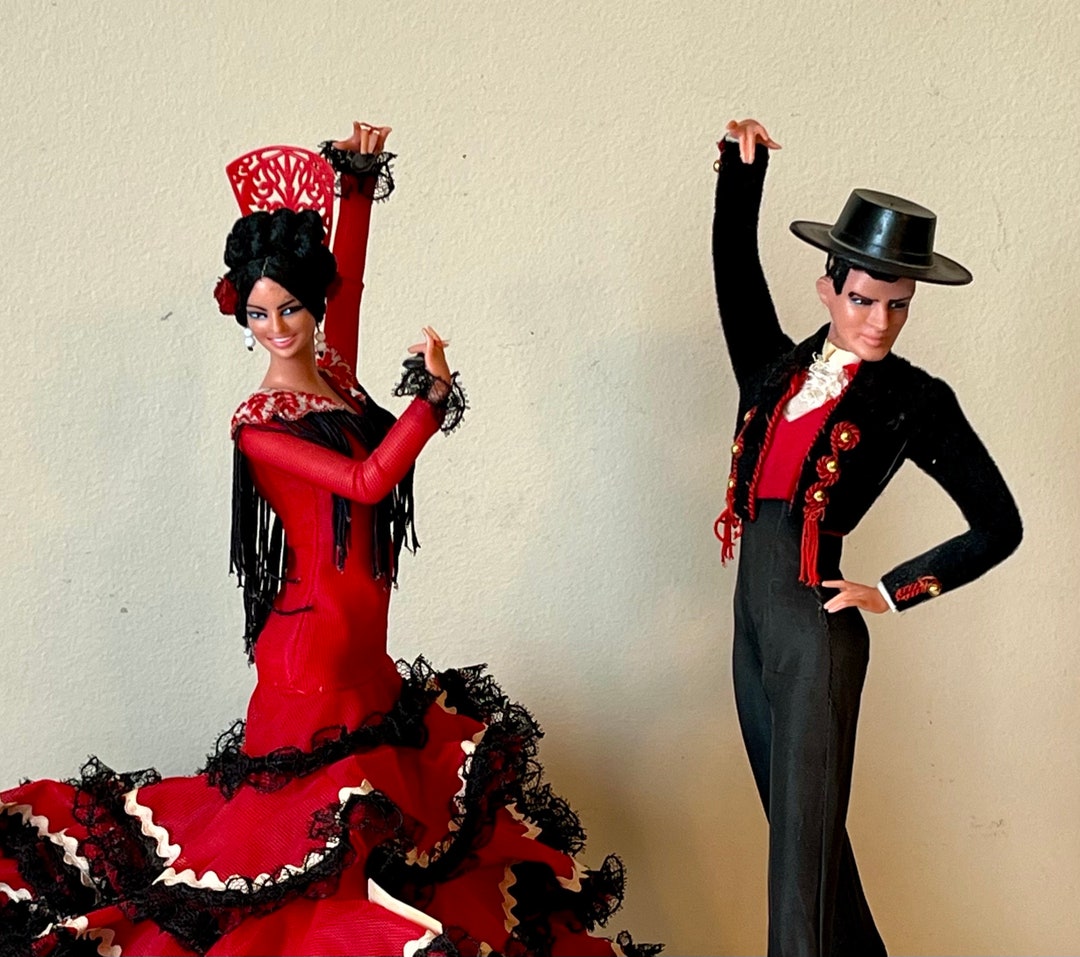 Pair of Vintage Spanish Dancer Dolls, Marin Chiclana, Southern Spain ...