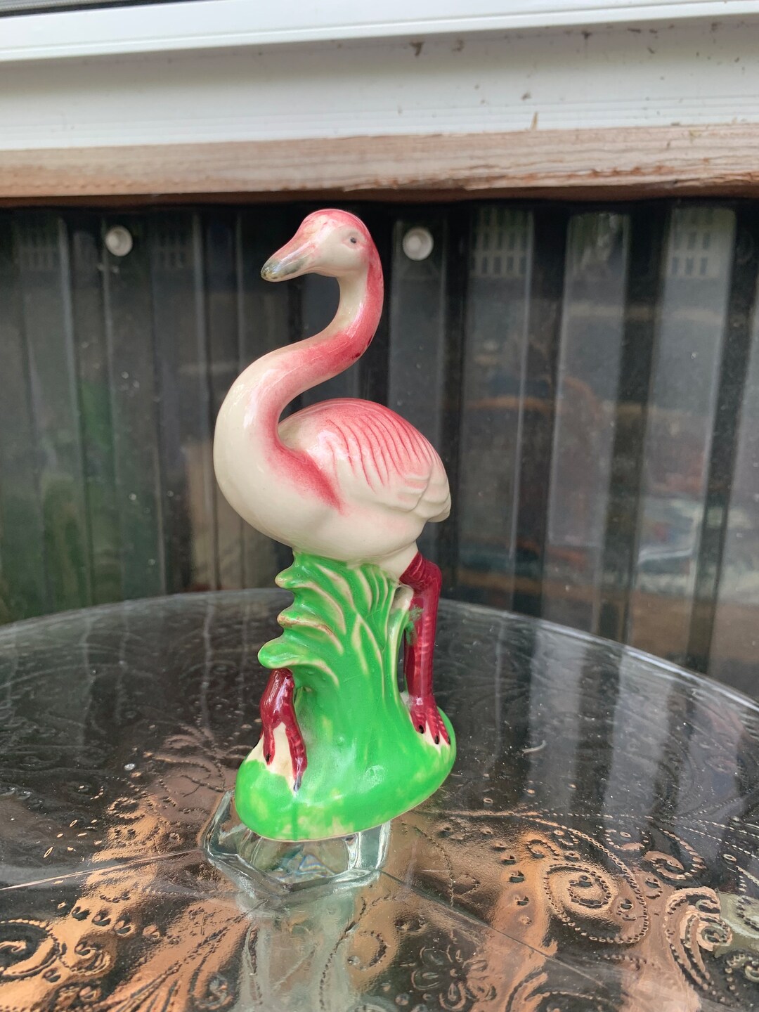 Vintage Ceramic Pink Flamingo, Flamingo Figurine, Fun Tropical Beach ...