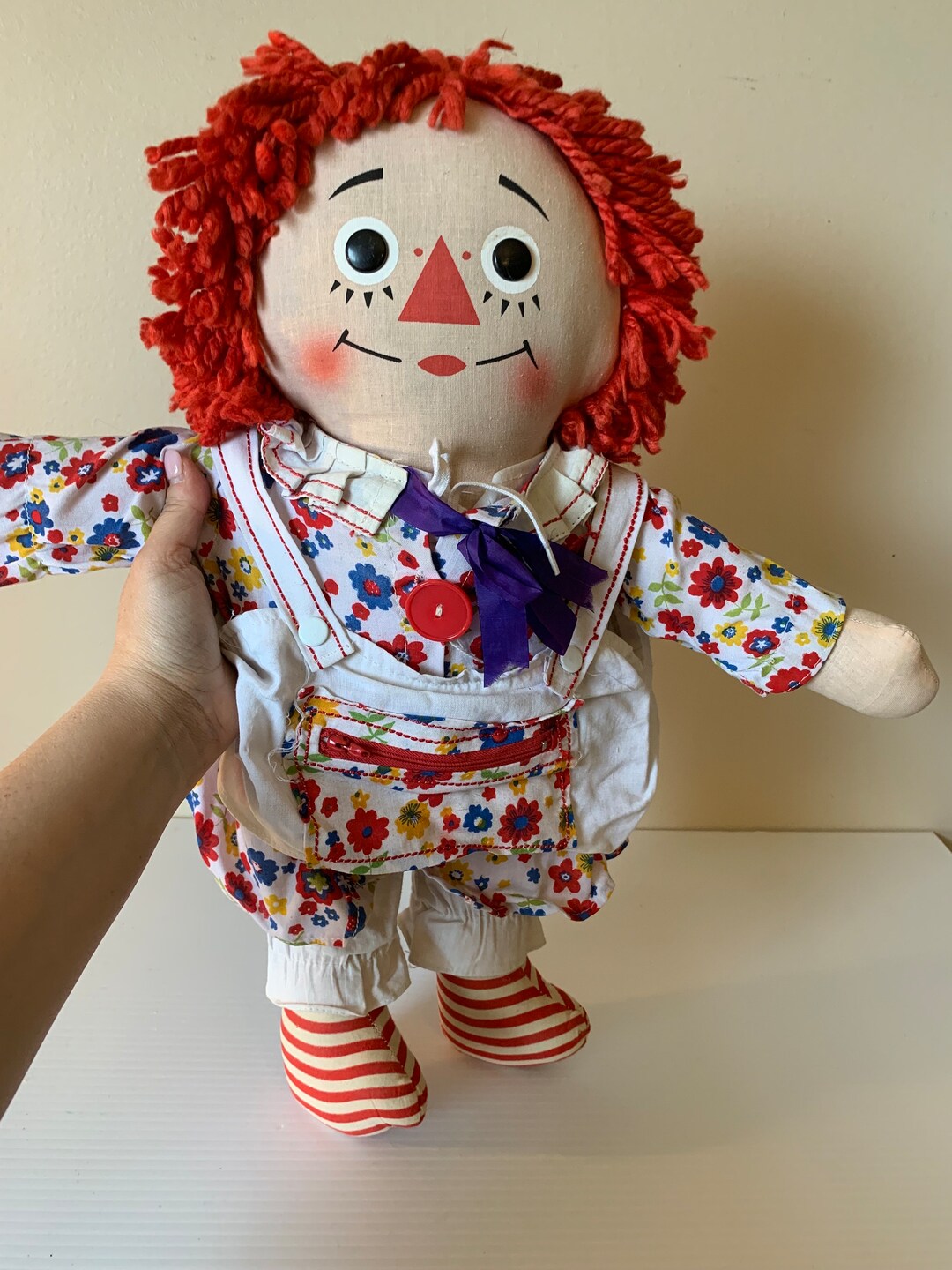Raggedy Ann Doll Knickerbocker, Vintage 19", Original Outfit, Collector ...