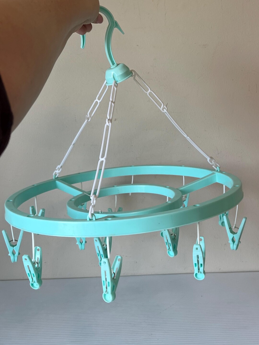 Light Blue Circular Clothes Hanger, Plastic Hanger With Clips, Sock ...