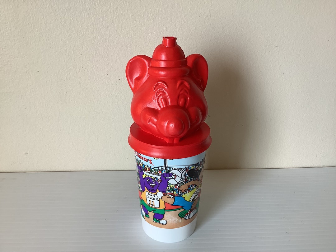 Vintage Chuck E. Cheese Plastic Cup With Head Lid From 1993 - Perfect ...
