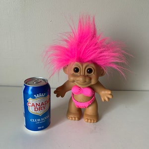 Vintage 7" Troll Pink Bikini Pink Hair Doll, Retro Toy Collectible ...
