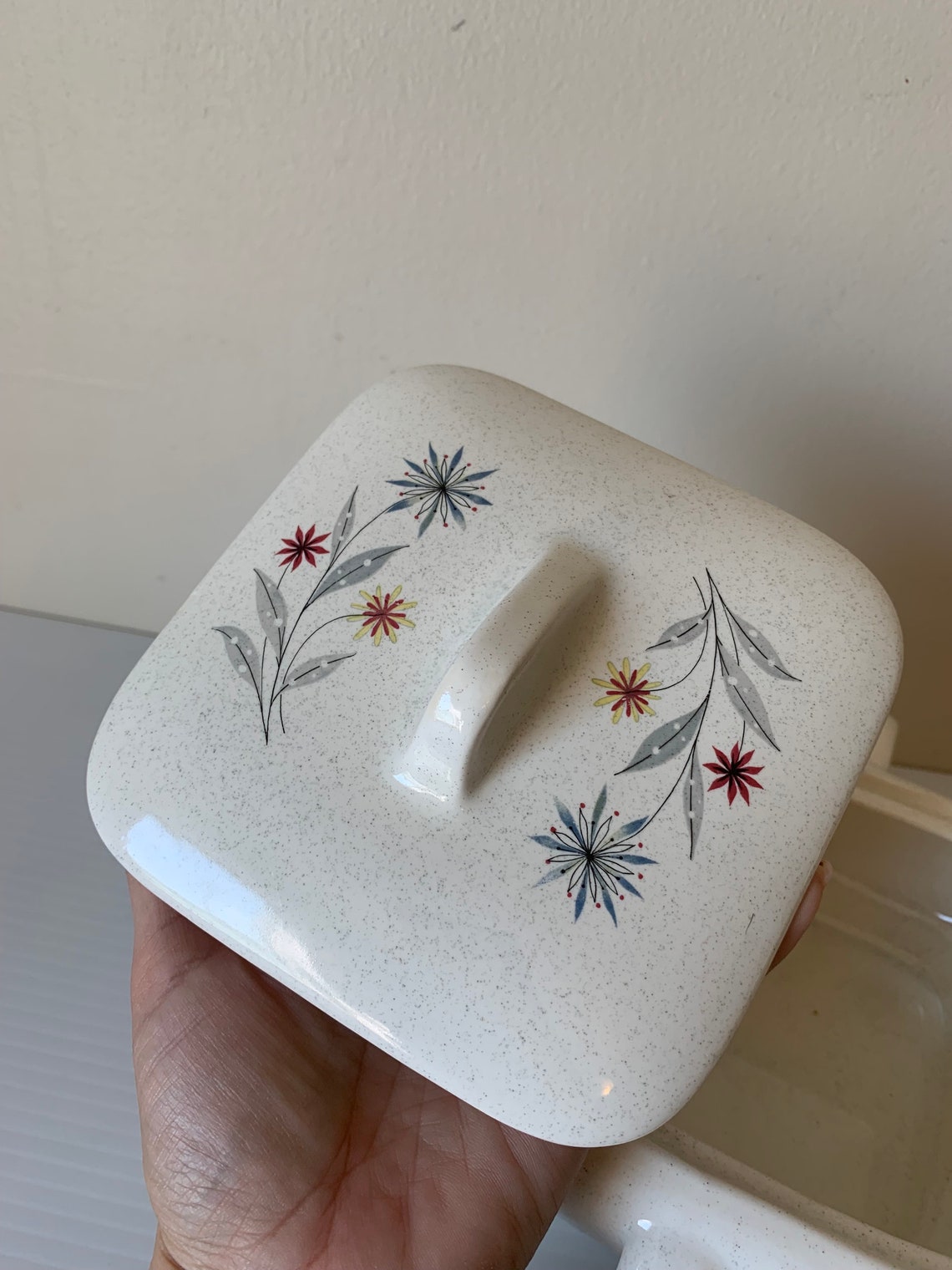 Vintage MCM Sovereign Potters Las Vegas Covered Dish , Atomic Starburst ...