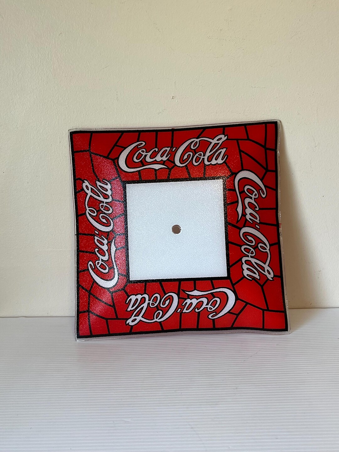 As is Vintage Tiffany Style Coca-cola Ceiling Light Shade, Glass Lamp ...