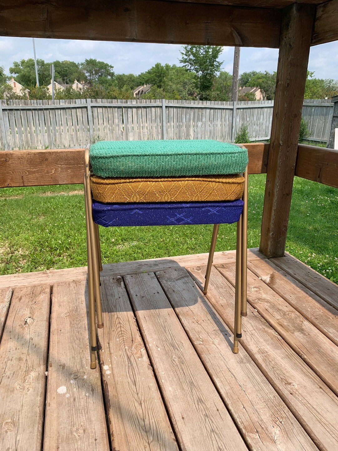 Space-saving Vintage Stacking Stools: 3 Original Seats With Tubular ...