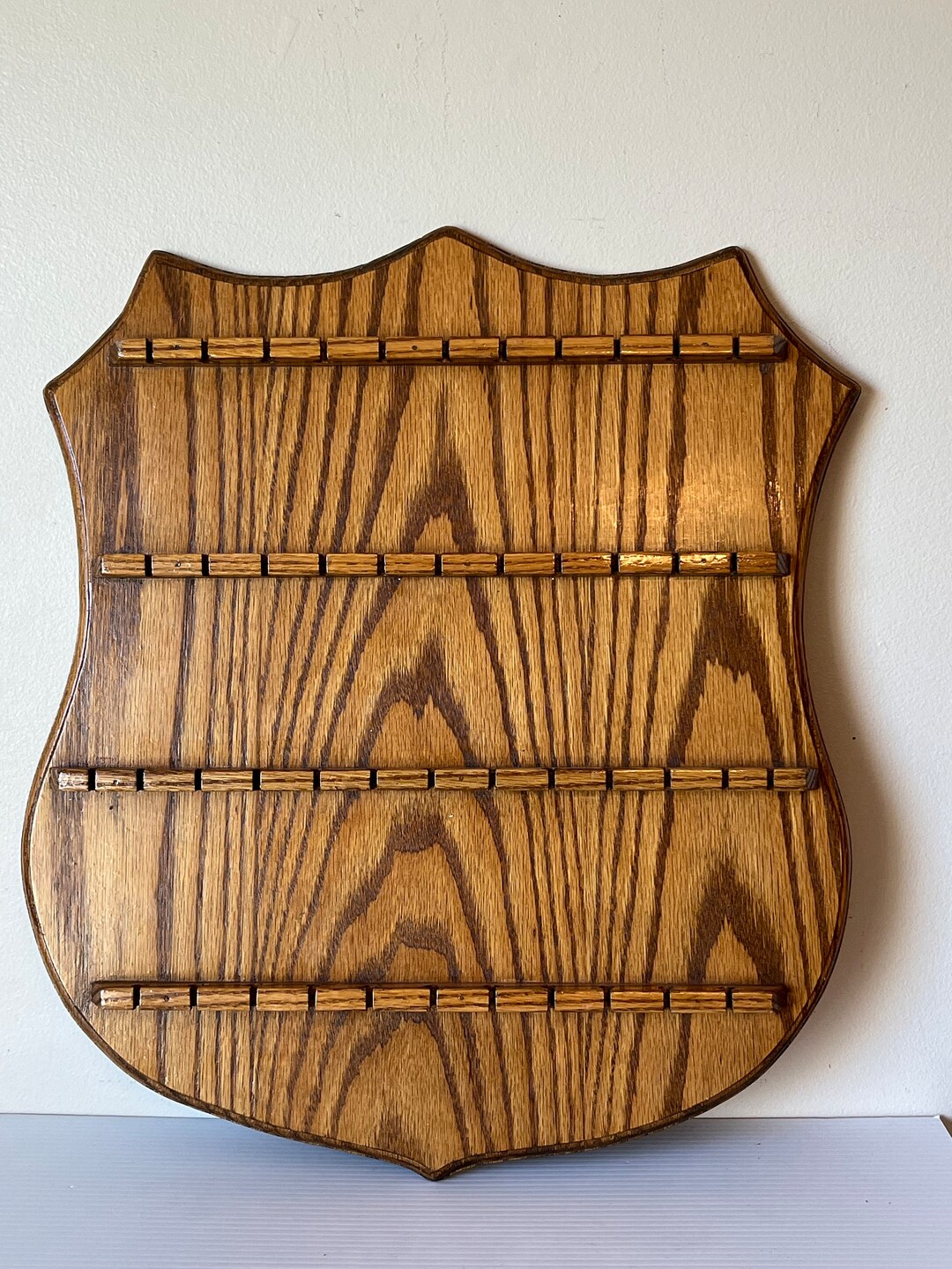 Vintage Wooden Souvenir Spoon Holder, Ornate Display Stand, Kitchen ...