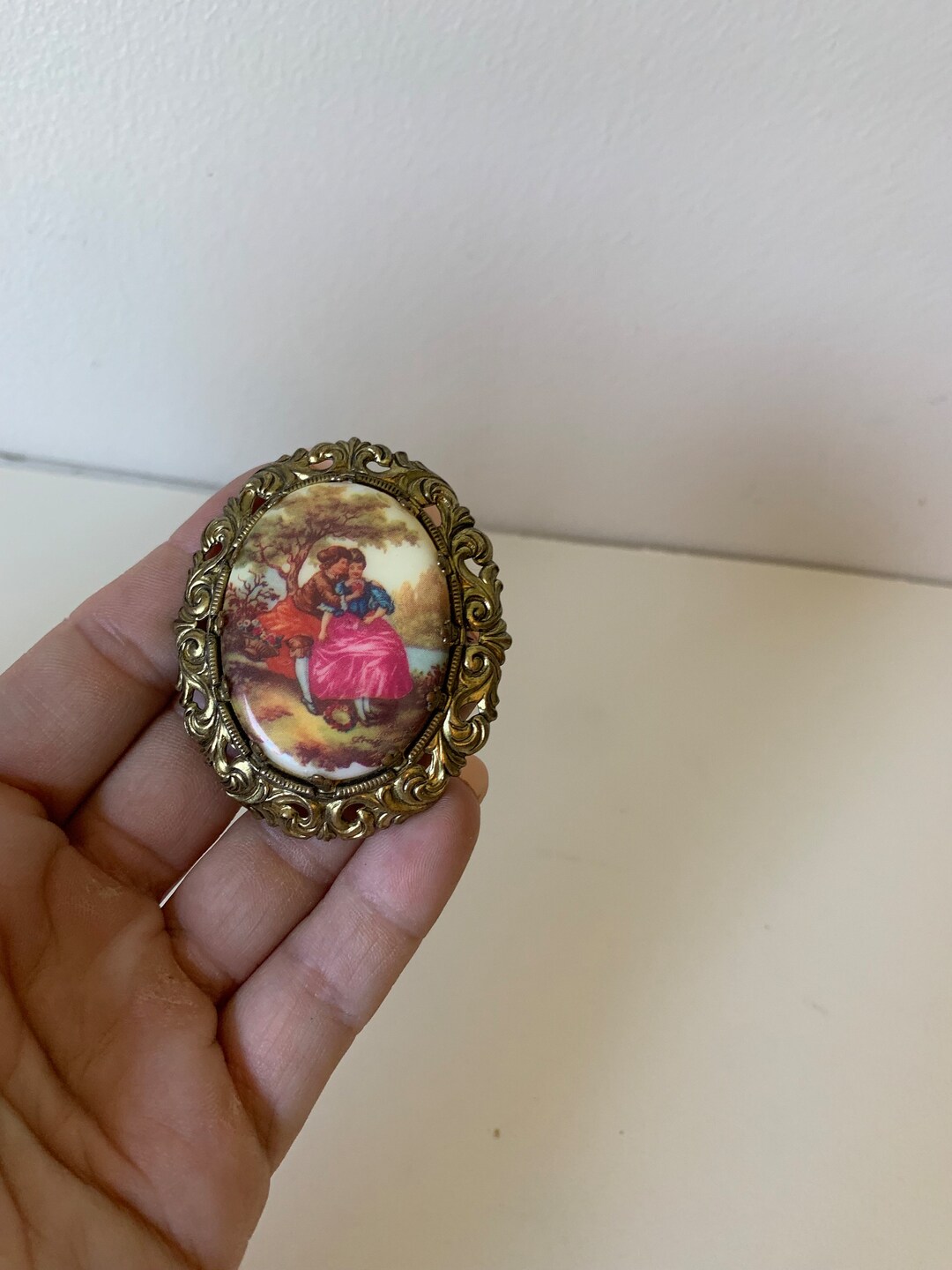 Fragonard Rococo Courting Couple Vintage Brooch, West Germany Pin ...