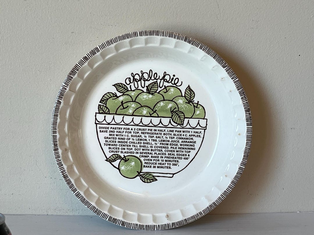 Vintage Ironstone Apple Pie Baker Plate, Retro Kitchen Decor - Etsy