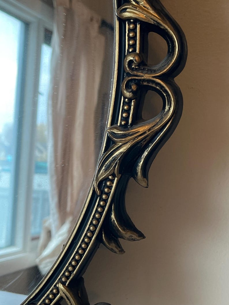 Vintage Hollywood Regency Style Mirror, Retro Home Decor, Plastic - Etsy