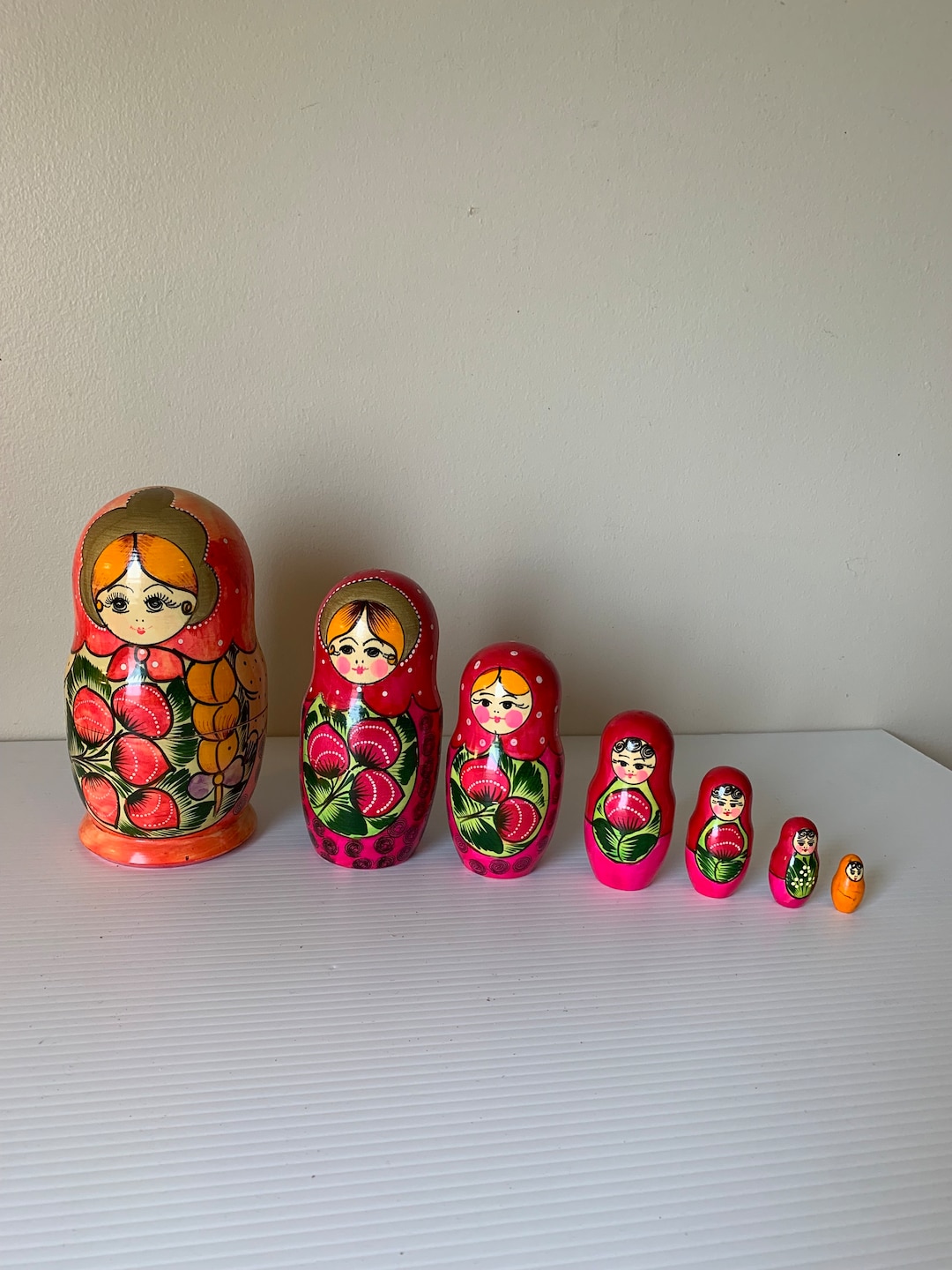 Large Hand Painted Russian Nesting Dolls Set of 6 Small Doll Faces ...
