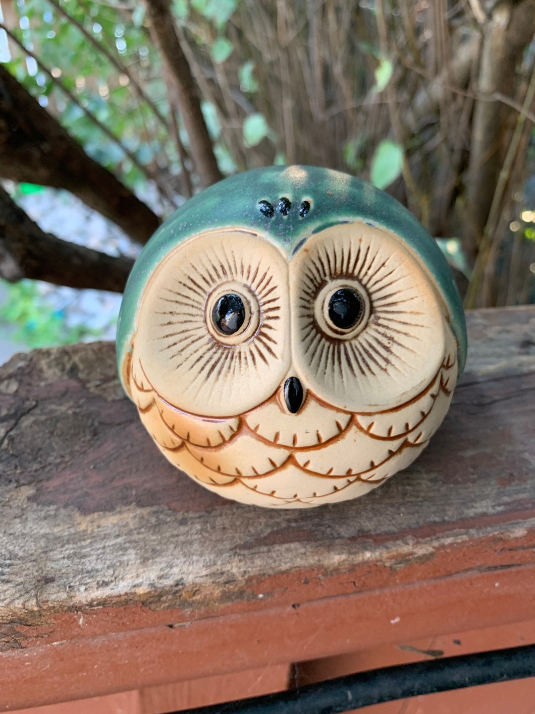 Vintage Owl Pottery Figurine Perfect Gift for Owl Lovers, Glass, Boho ...