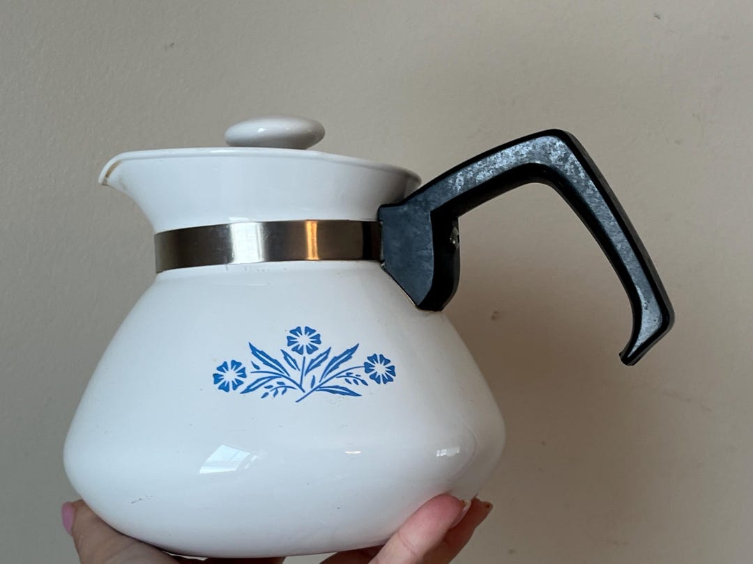 Retro Corning Ware Blue Cornflower Coffee Tea Pot With Lid, Kitchen ...