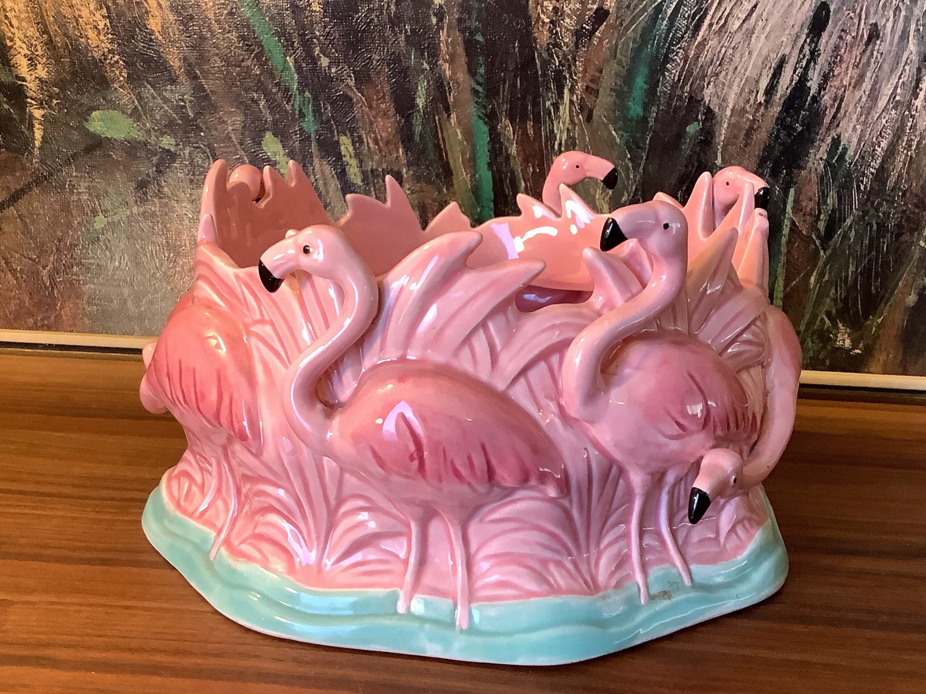 Vintage Vandor Flamingo Dish Planter Hand Painted Pottery Pink 7.5 Wide ...